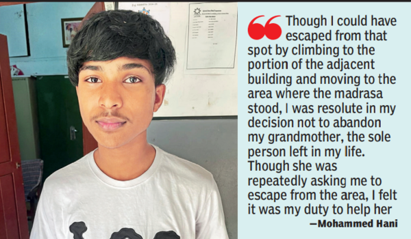 Staring at death, young Hani pulled grandma out of slush | Kochi News - Times of India