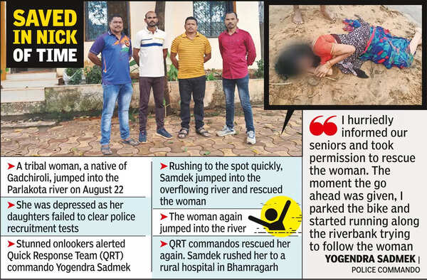 Commando: Brave Commando Rescues Woman from Flooded River | Nagpur News ...