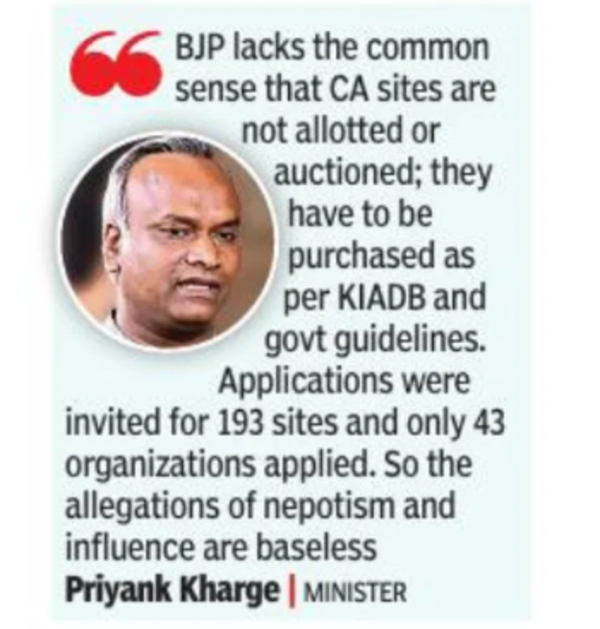 Land-for-trust row: BJP demands Priyank Kharge ’s dismissal for ‘nepotism’ | Bengaluru News ...