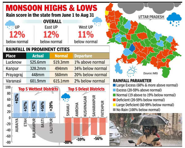 Rainfall: City rain score improves by 44 percentage points in Lucknow ...