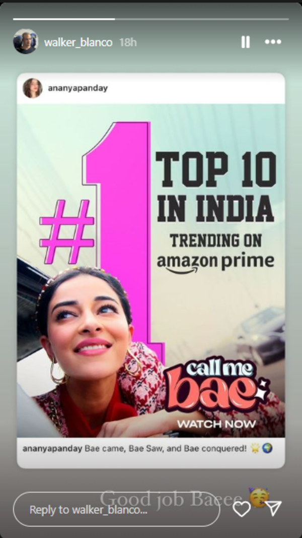 Walker Blanco cheers on rumoured girlfriend Ananya Panday’s success ...