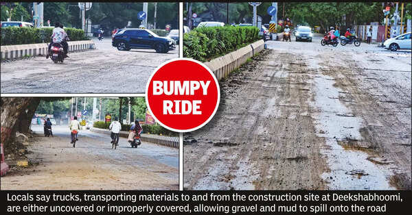 Deekshabhoomi Road: Hazardous Road Conditions Due to Mud and Gravel at ...
