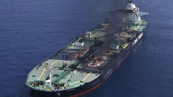 British Ship Explodes On Cam After Houthis Crash Drone Boat Into ...