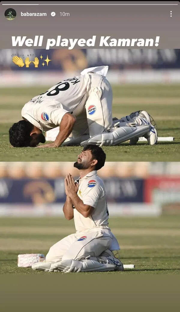 Babar Azam lauds debutant Kamran Ghulam’s ton with three-word reaction | Cricket News - Times of ...