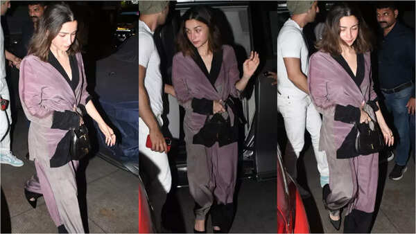 Alia Bhatt's velvet blazer is a 'blazing' success on family dinner ...