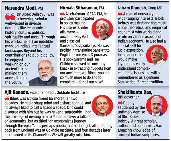 Bibek Debroy: Philosopher economist who traversed Mahabharata and macro with ease | India News ...