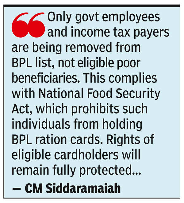 Karnataka Govt to Restore 8,000 BPL Cards Amid Controversy | Bengaluru ...