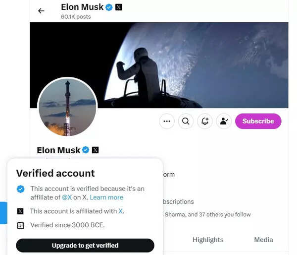 Elon Musk's X profile says verified since 5000 years ago, billionaire ...