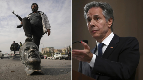 Gunfire Erupts As Rebels Celebrate Toppling Hama, Desecrate Statue Of ...