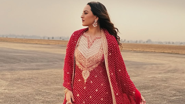 Sonakshi Sinha’s red and white sharara is perfect for new brides ...