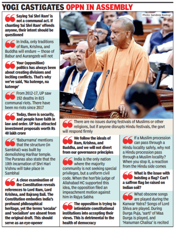 Yogi Adityanath: Won’t spare those behind stone-pelting in Sambhal says Uttar Pradesh CM ...