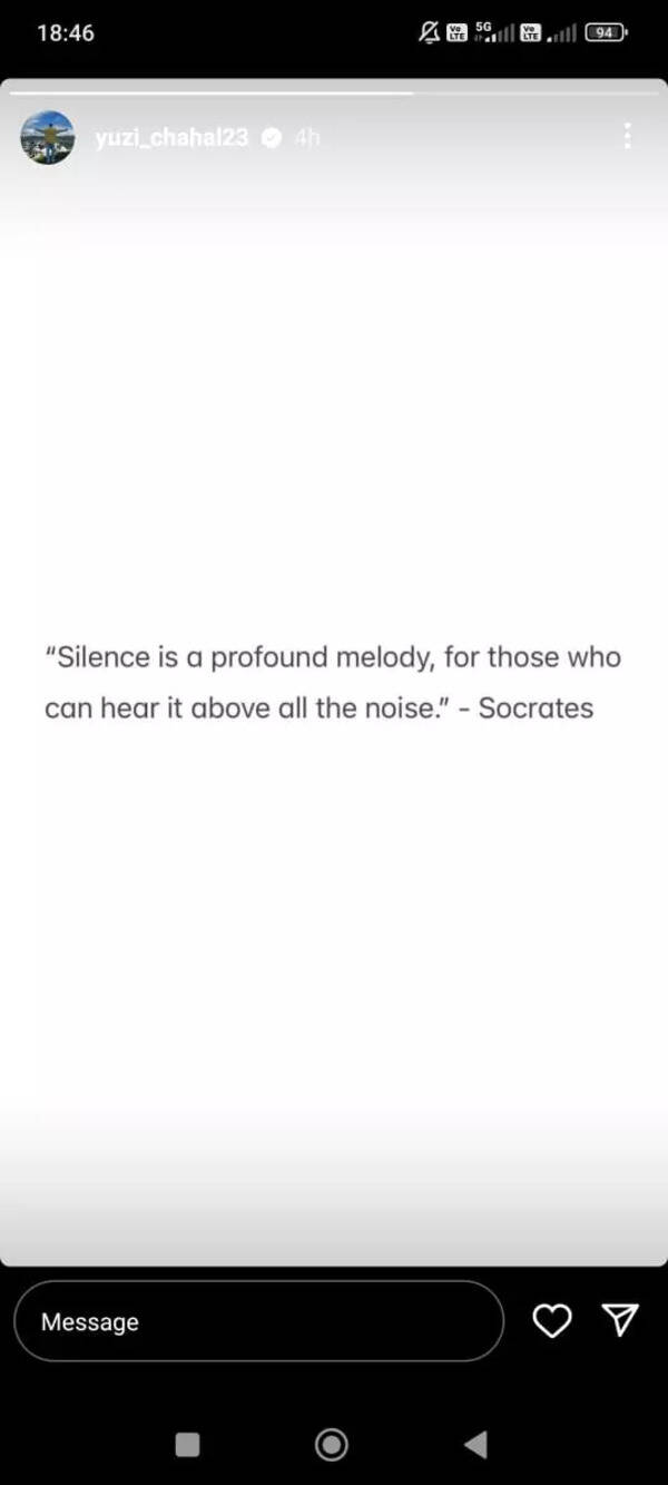 Yuzvendra Chahal drops another cryptic post amid divorce rumours with Dhanashree Verma | Hindi ...