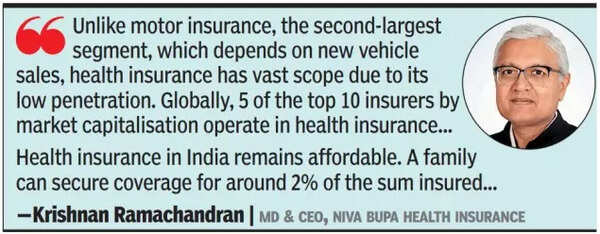 'Health insurance to beat motor business' - Times of India