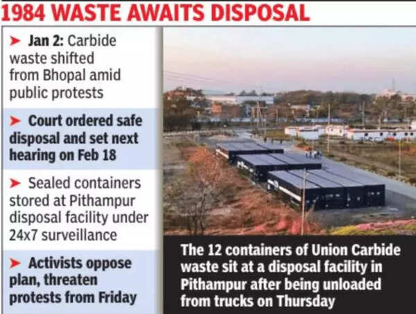 337MT Union Carbide waste unloaded at Indore's Pithampur plant | Indore ...