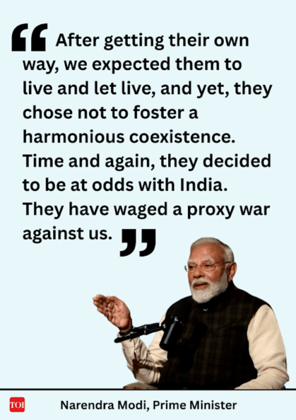 India-Pakistan Relations: ‘We chose peace, they chose proxy war’: PM ...