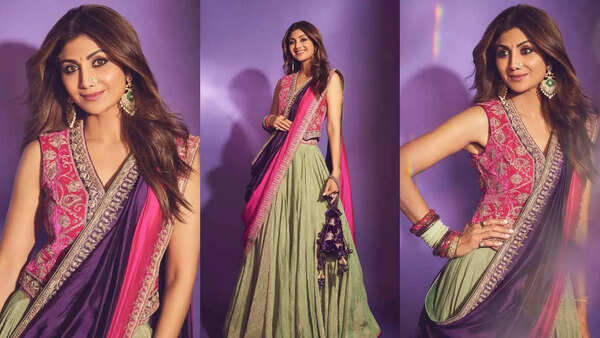 Madhuri Dixit vs Shilpa Shetty in Puneet Balana lehengas: Who wore it ...