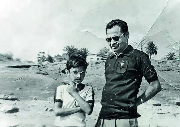 Dr Debanjan Chakrabarti with his dad in Ghatsila, by the banks of River Subarnarekha