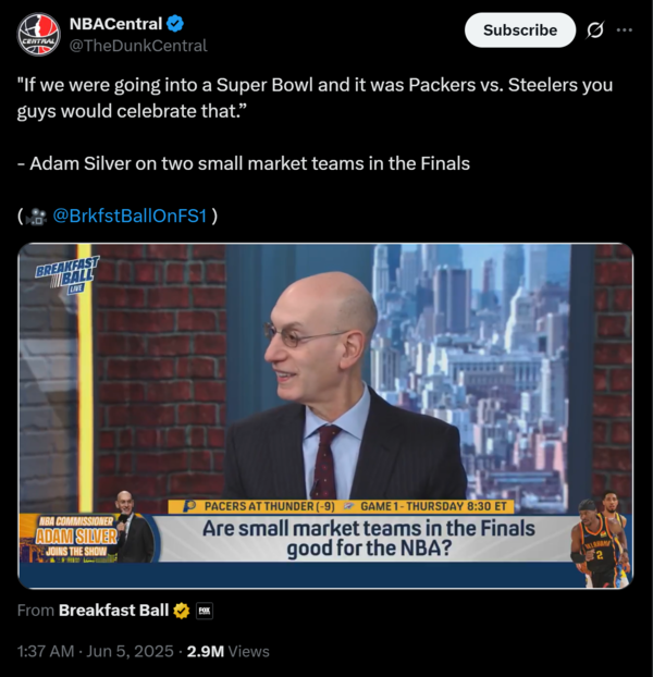 “You’d celebrate this in the Super Bowl”: Adam Silver praises NBA’s ...