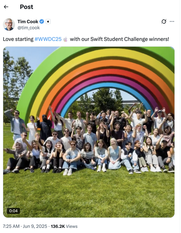 WWDC 2025: Apple CEO Tim Cook meets winners of Swift Student Challenge ahead of the conference ...