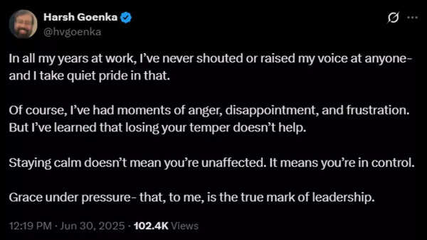 Indian billionaire Harsh Goenka reveals his powerful anger management ...