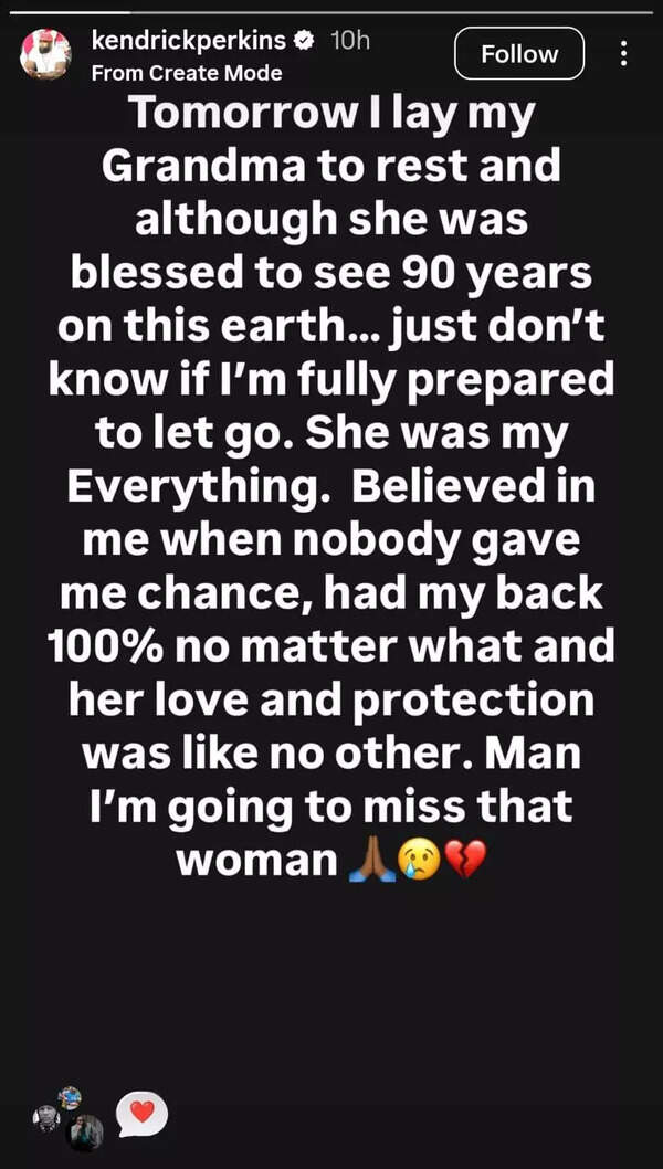 kendrick perkins crying