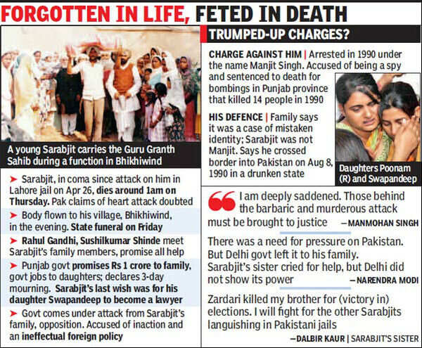 Sarabjit: After 23 years in Pak jail, Sarabjit Singh returns amid tears ...