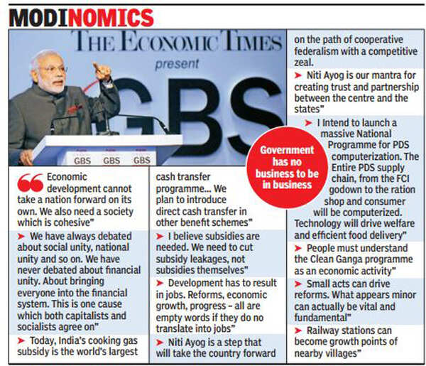 PM Modi vows rapid change, unveils reforms agenda - Times of India