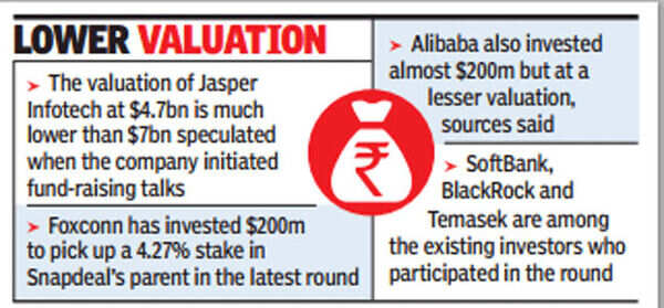 Foxconn and Alibaba buy into Snapdeal at nearly $5bn value - Times of India