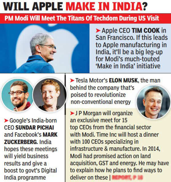 PM Narendra Modi will meet Apple CEO Tim Cook in San Francisco during ...