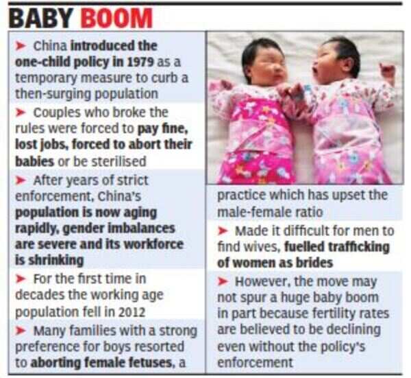 China lifts one-child policy after 36 years - Times of India