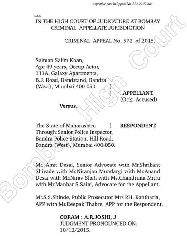 Pic: Pages of Salman Khan’s High Court order | Hindi Movie News - Times ...