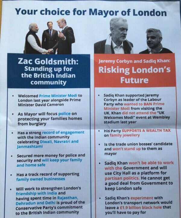London mayoral poll candidate uses Modi flyers to woo British Indians ...