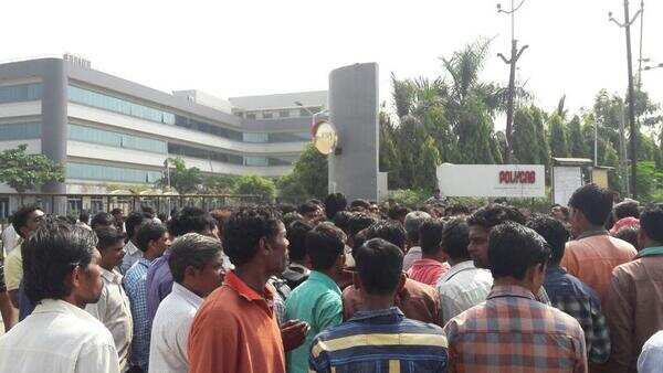 Polycab Wires workers on strike over salary deduction | Vadodara News ...