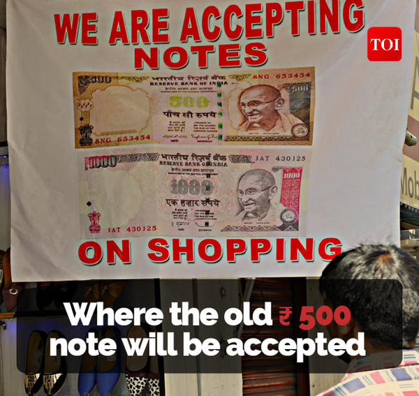 Infographic: Where you can still use the old Rs 500 note | India News ...