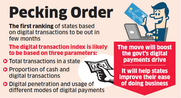 Centre to rank states on the basis of digital transactions | Business ...