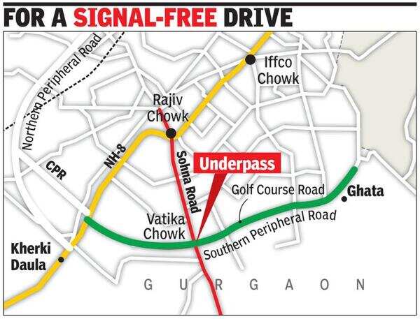 Southern Peripheral Road underpass planned at Vatika Chowk | Gurgaon ...