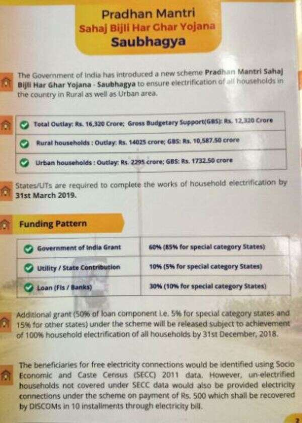 PM Modi launches Saubhagya scheme: 10 points | India News - Times of India
