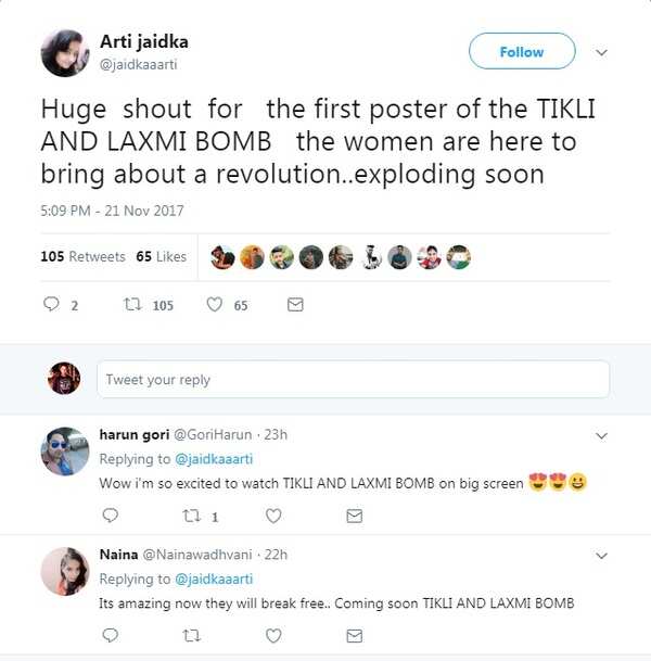 Tikli and Laxmi Bomb poster sparks a social media debate | Hindi Movie ...