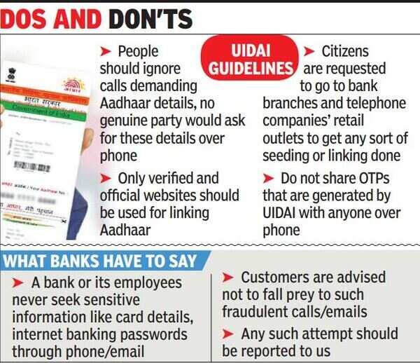AADHAAR Card: Banks sound alarm over fraud Aadhaar-link calls | Kolkata ...