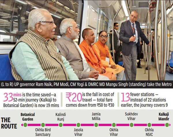 Magenta line Metro: From south Delhi, Noida is now just a 19-minutes ...