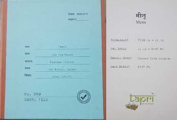 WHAT’S ON THE MENU? Jaipur eateries opt for innovative menu cards ...