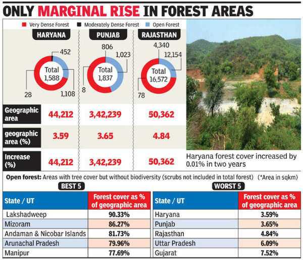 Another dubious mark: Haryana has lowest percentage of forest cover ...