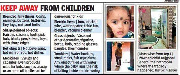 Toddler Falls Into Water: Toddler falls into water bucket to pick up ...