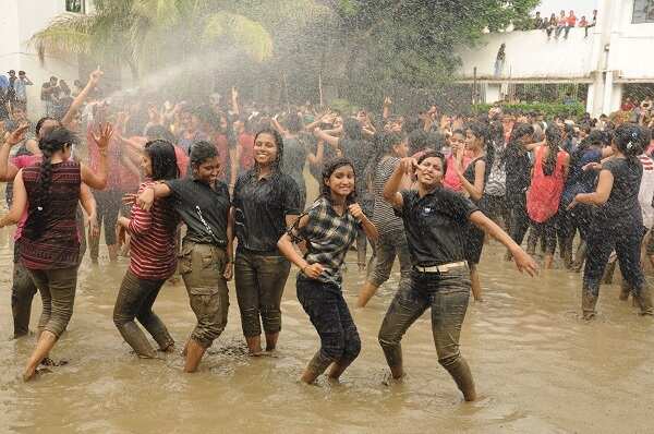 SB Jain students enjoy rain dance | Events Movie News - Times of India