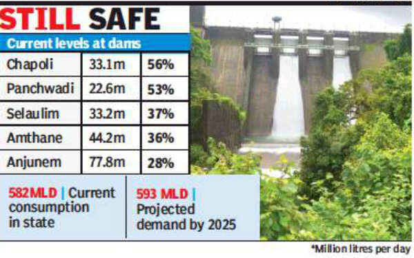 Water levels in dams drop, but no supply restrictions yet | Goa News ...