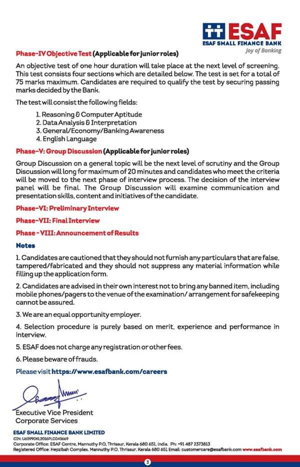 Saf Small Finance Bank: ESAF Bank recruitment 2018: Apply online for ...