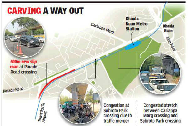 Dhaula Kuan: New slip road to ease rush at Dhaula Kuan on way to IGI ...