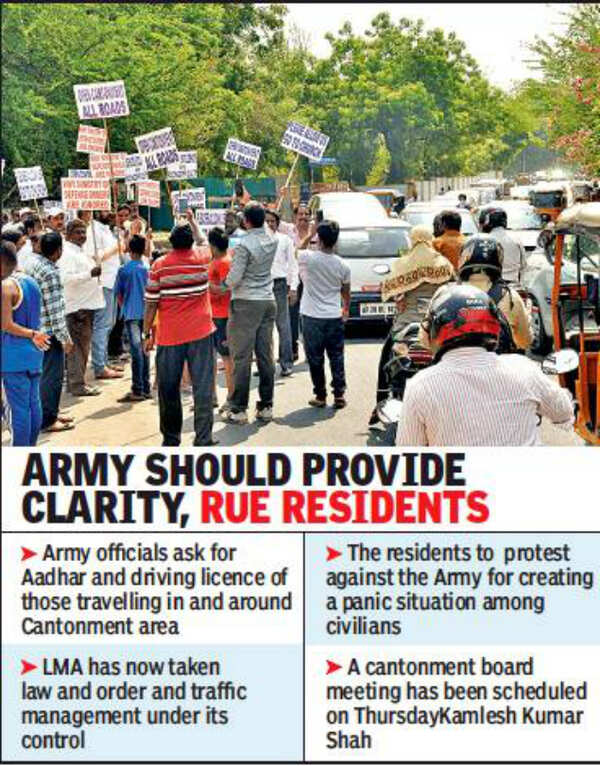 Cantt on edge over Army’s road U-turn | Hyderabad News - Times of India