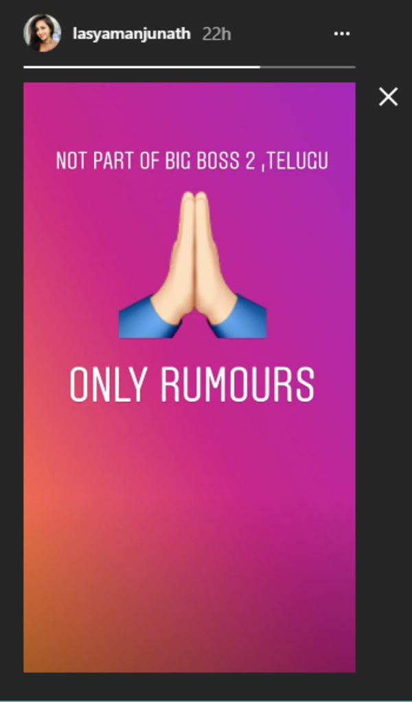 Bigg Boss Telugu season 2: TV host Lasya Manjunath denies being a part ...