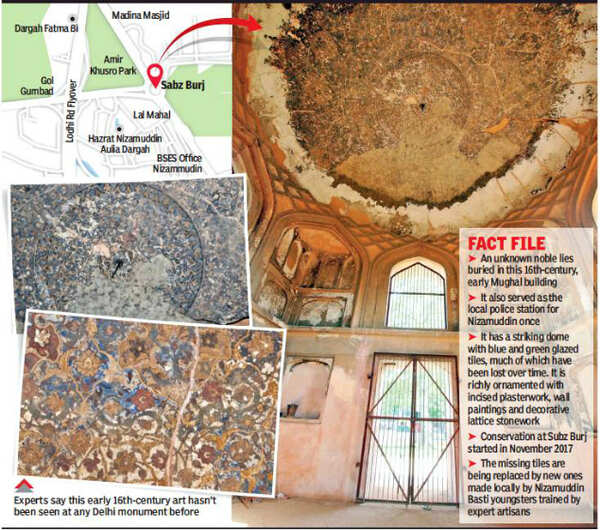Delhi: Conservators discover hidden Mughal treasure near Humayun's tomb | Delhi News - Times of ...